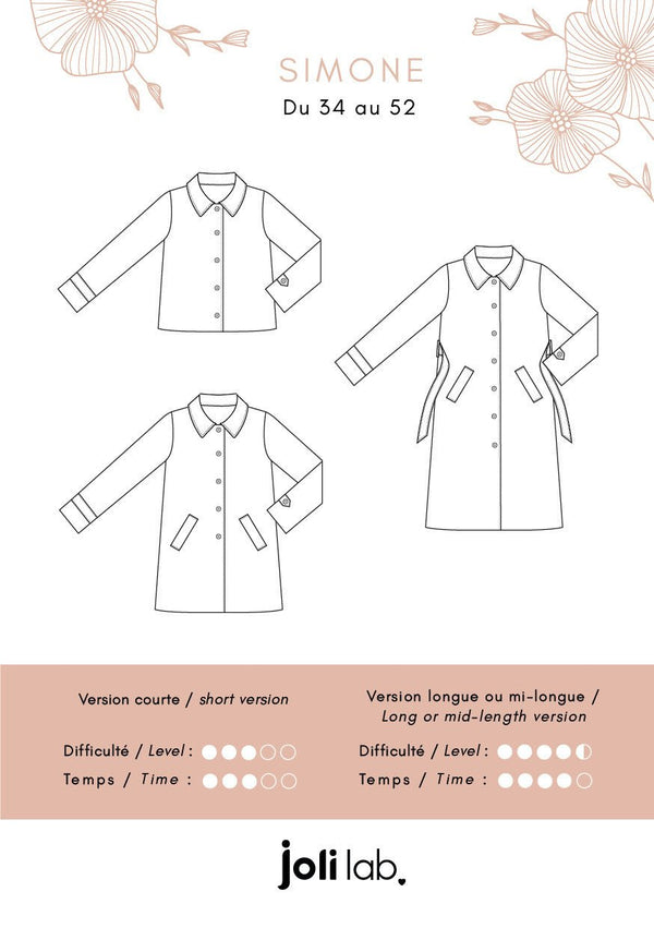 Trench Simone 2025 - Patron Couture PDF - Joli Lab | Joli Lab