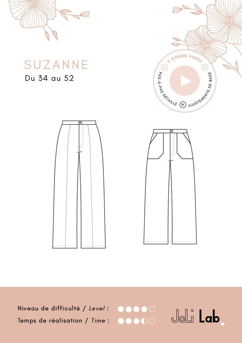 Pantalon Suzanne - Patron Couture PDF ou Pochette - Joli Lab | Joli Lab